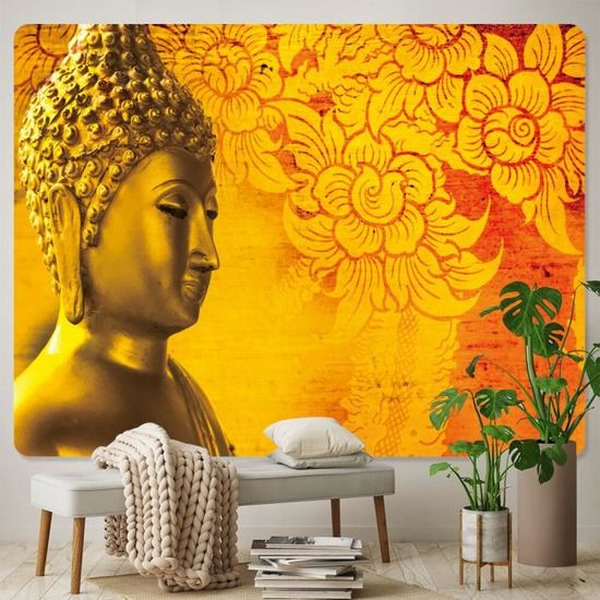 Tapisserie de méditation - Bouddha Indien - 150x130cm - Décoration ...
