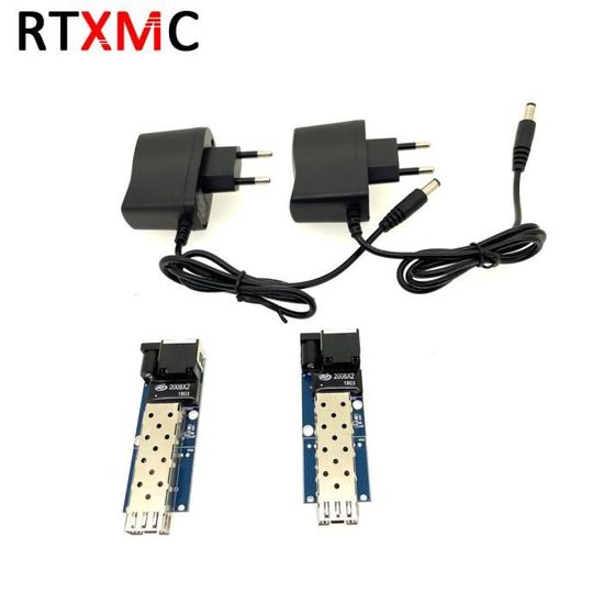 Switch réseau,Mini Port RJ45 Fiber SFP 155M-1.25G,2 pièces ...