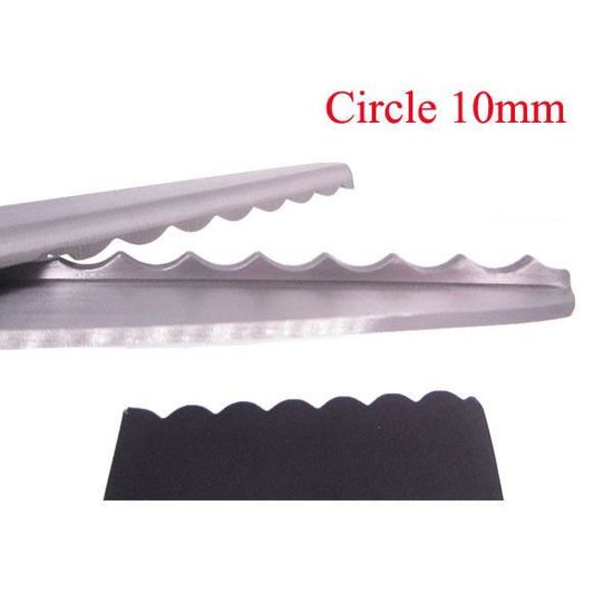 Cercle de couleur 10mm Ciseaux Zig Zag crantés pour la couture, 23.5cm, outil de tailleur ...
