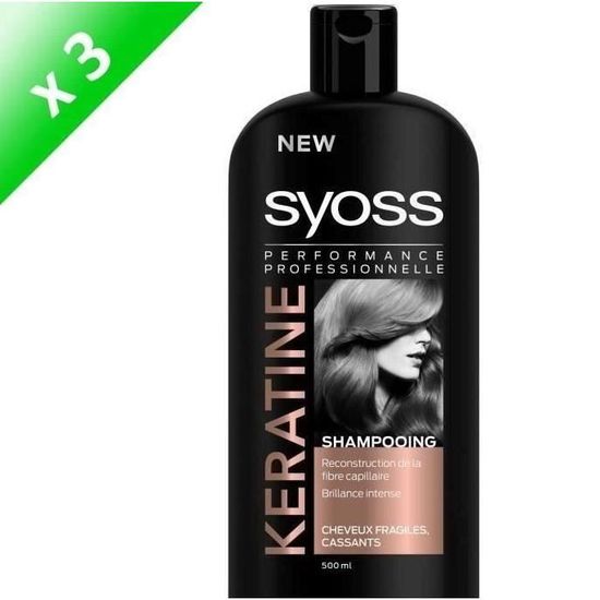[LOT DE 3] SYOSS Shampoing Kératine Perfection - 500 ml - Cdiscount Au ...