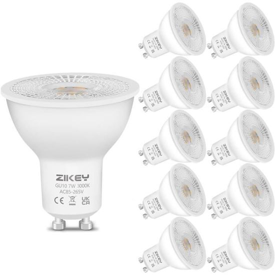 Ampoule Led Gu10 7W, Équivalent Halogène 60W, Lumière Blanc Chaud 3000K, 650Lm Ampoules Led Spot ...