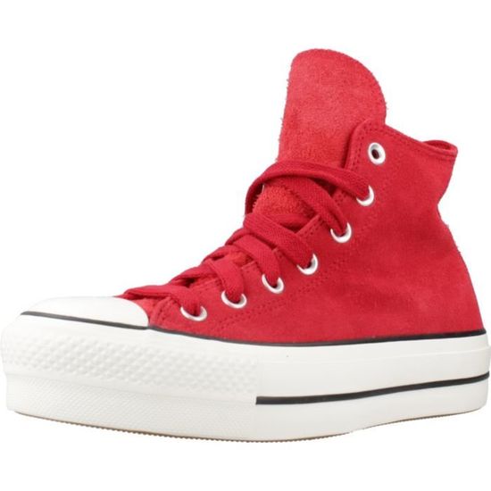 Baskets Femme - CONVERSE - Chuck Taylor All Star Lift Suede - Rouge ...