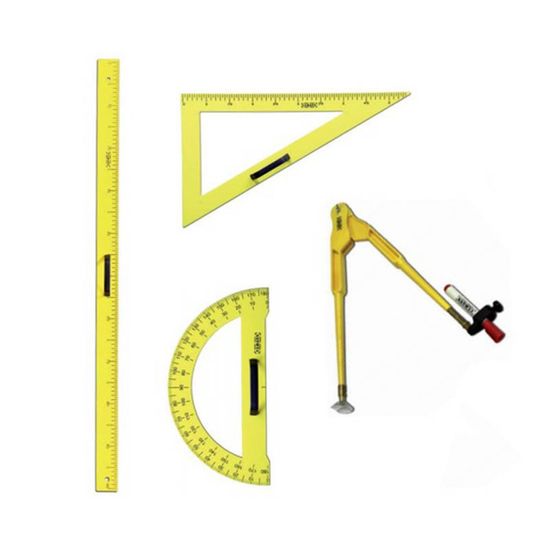 Set de 4 pièces de traçage magnétique - ULMANN - règle 100cm - équerre ...