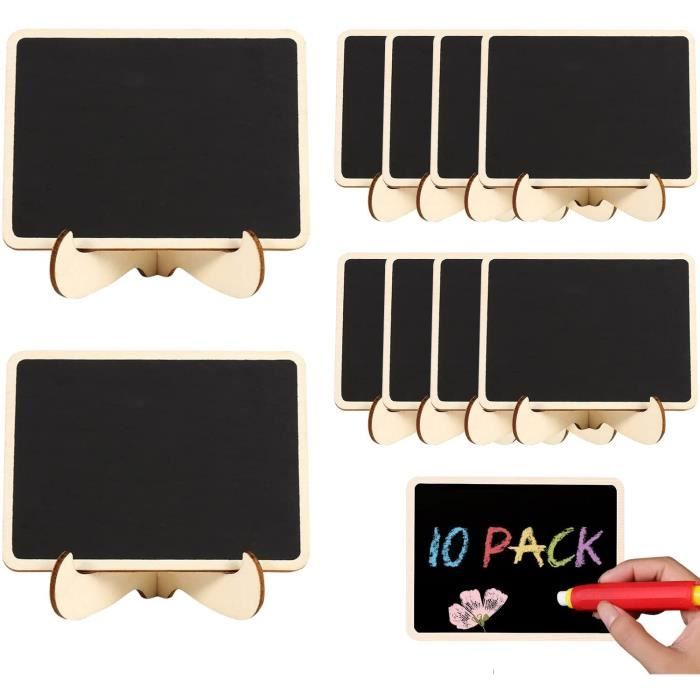 Mini Tableau Noir, 10 Pièces Mini Ardoise en Bois Rectangle avec ...