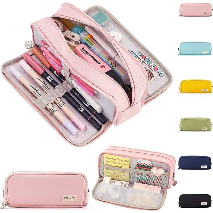 Trousse Scolaire Pour Fille & Garçon, Grande Trousse À Crayons 3 ...