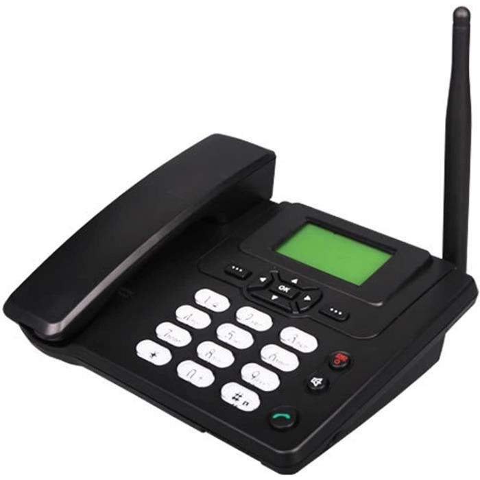TéLéPhone Fixe Sans Fil De Bureau - TéLéPhone Domestique Gsm En Noir ...