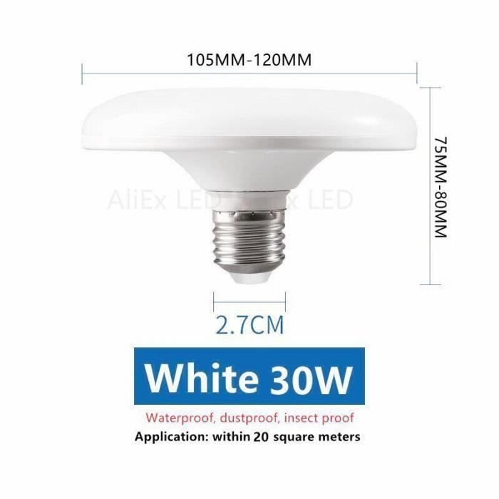 (E27 UFO 30W 220V|Cold White)Ampoule LED E27 220V, lampe UFO, blanc ...