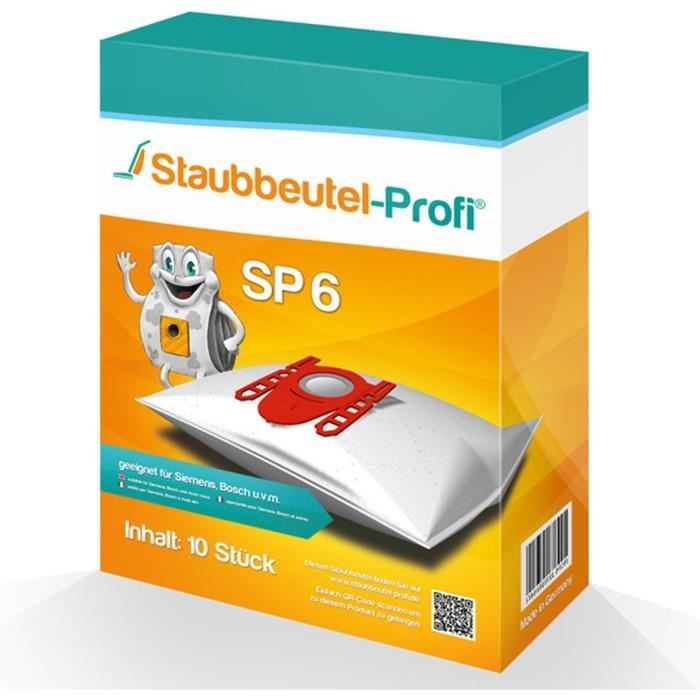 10 Sacs D'Aspirateur Sp6 De Compatible Avec Swirl S67, Swirl S62, Swirl ...