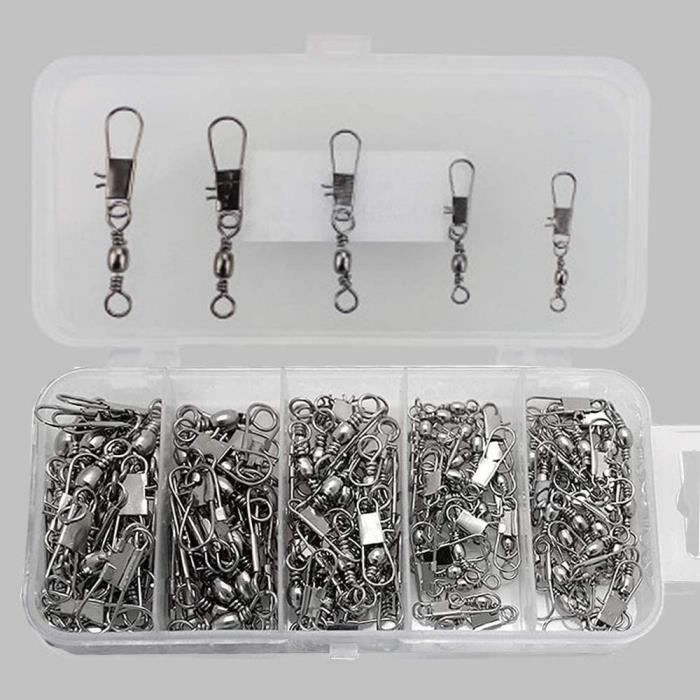 Pivot de pêche,100 pièces solides emerillons de pêche en acier ...