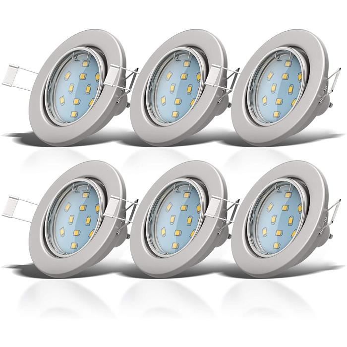 B.K.Licht lot de 6 spots LED6 ampoules LED GU10 3W inclusesspots encastrables ...