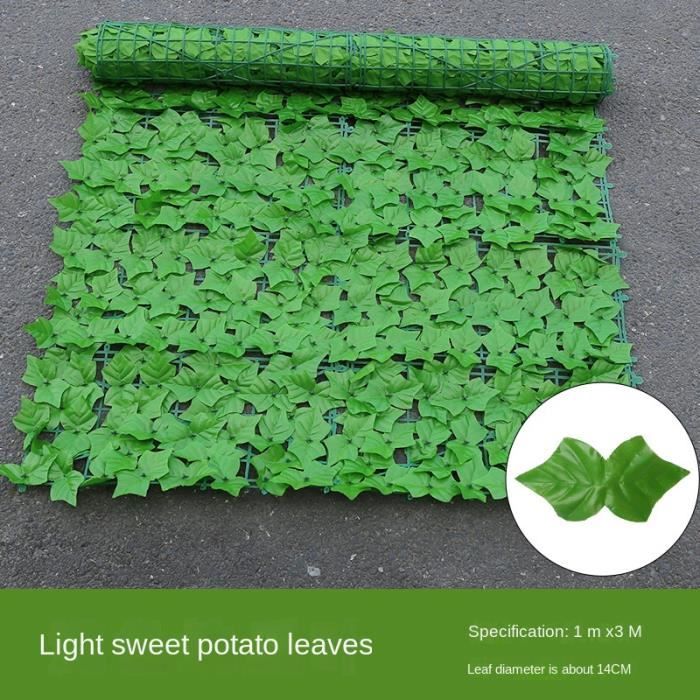Feuilles de pomme de terre légères - 0.5MX0.5M - Clôture de confidentialité en lierre artificiel ...