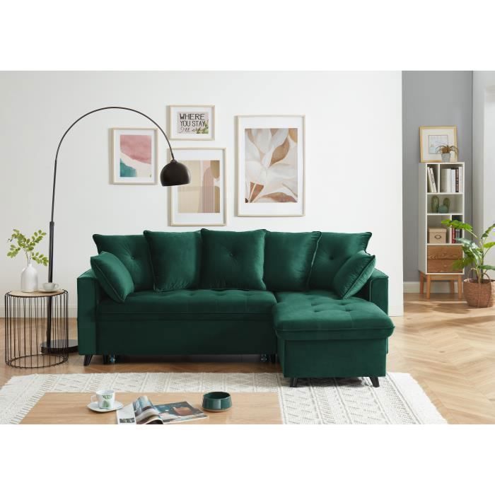 Canapé d'angle vert pas cher - Le Mobilier