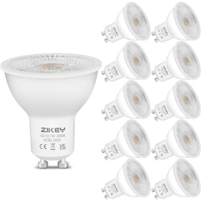 Ampoule Led Gu10 7W, Équivalent Halogène 60W, Lumière Blanc Chaud 3000K, 650Lm Ampoules Led Spot ...