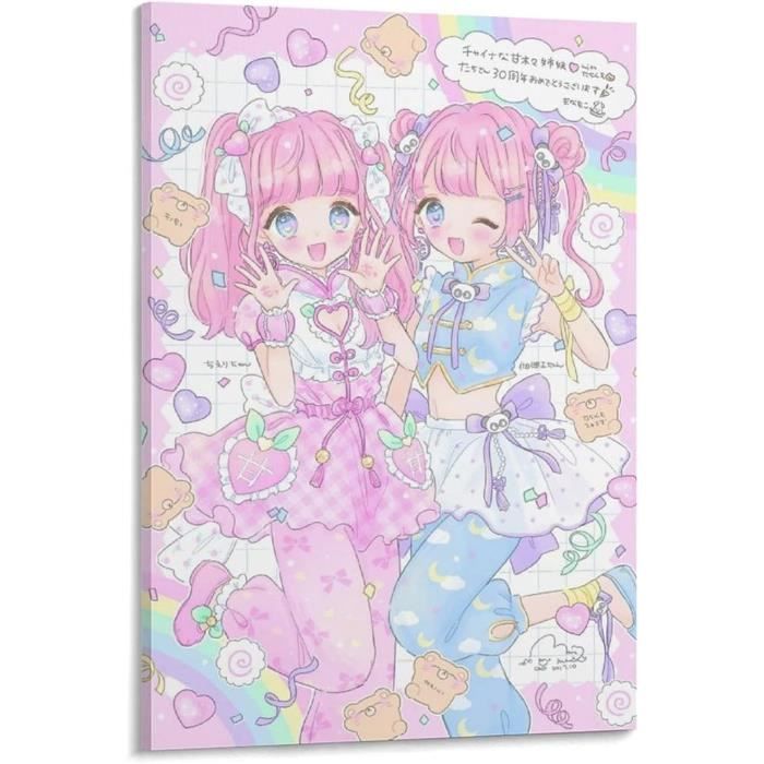 Kawaii Poster Anime Mignon Peinture Décorative Sur Toile Art Mural ...