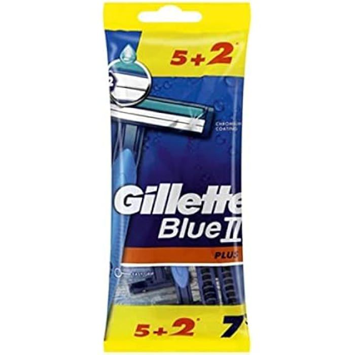 Rasoir - GILLETTE - BLUE II - 5 lames + 2 gratuites - 7 unités - Non ...