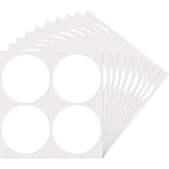 Lot De 40 Pastilles Autocollantes Rondes Blanches De 100 Mm Pastilles ...