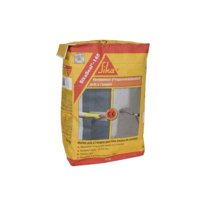 Revêtement d'imperméabilisation SIKA SikaSeal-145 - 25 kg - Gris ciment ...