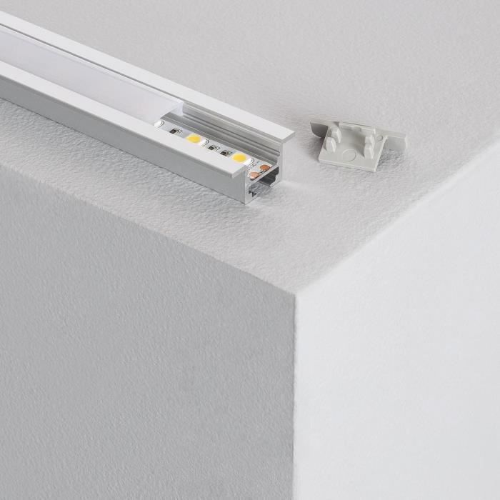 LEDKIA LIGHTING Profilé Aluminium Encastré Plafond avec Clips 1m pour ...