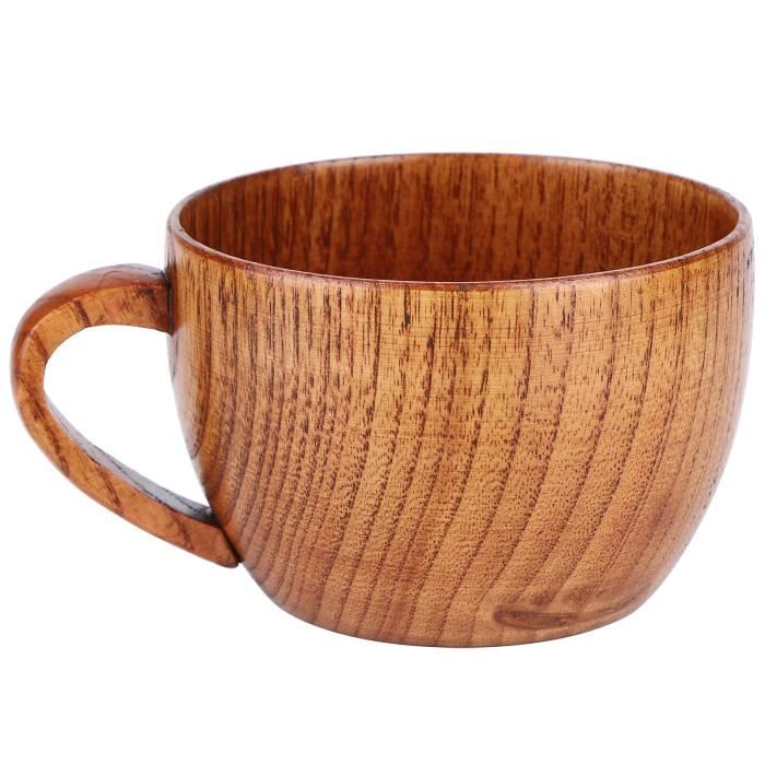 Tbest Mug en bois naturel tasse à café thé avec poignée - Cdiscount Maison