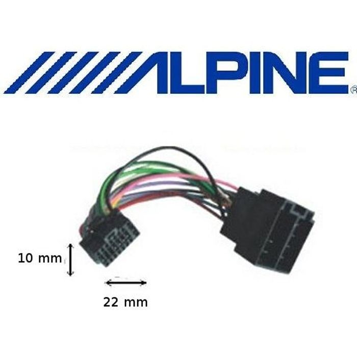 Câble adaptateur ISO autoradio ALPINE 16 Pins noir - Cdiscount TV Son Photo