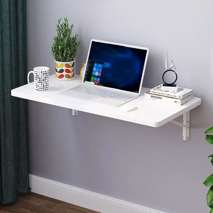 Table Murale Rabattable Cuisine - TRAHOO - Blanc - Pliable - Gain de ...