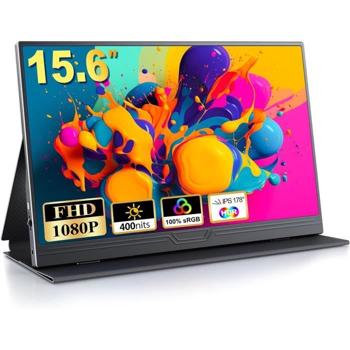 Ecran Portable Ips Moniteur Portable 15.6 Pouces 100% Srgb 1080P Fhd ...