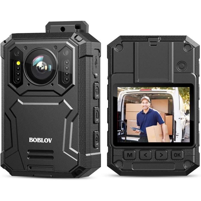 Caméra De Corps Mémoire Interne 64Gb Enregistreur Vidéo 1296P Avec Kit D'Aspiration Pour Voiture ...