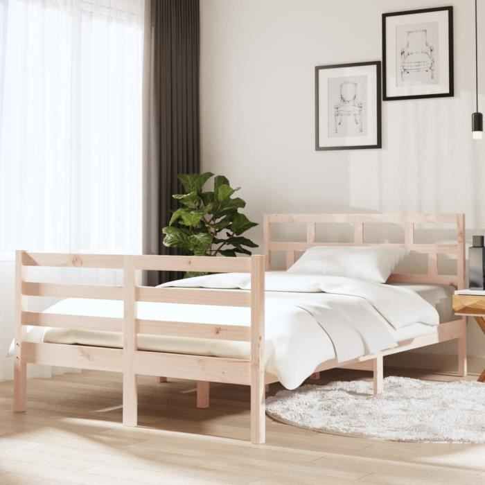 TRU Structure de Lit pour Matelas 120 x 190 cm, Lit Simple en Bois de ...