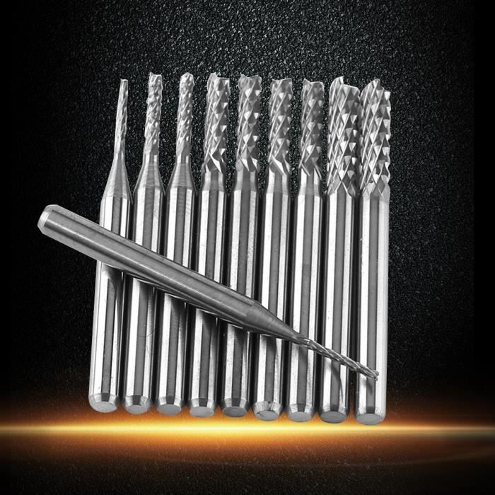 YOSOO Fraise en bout 10pcs Tungsten carbide bit engraving bit milling ...