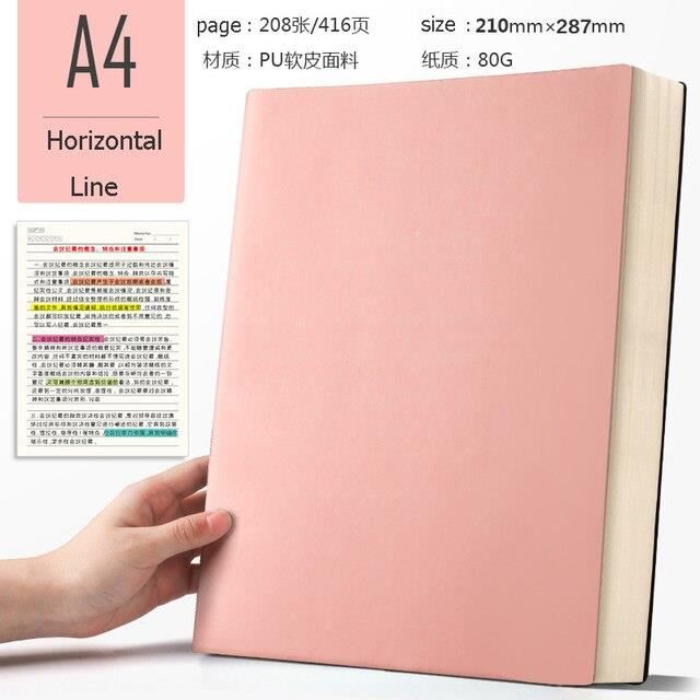 CAHIER,Pink Horizontal Line-A4--carnet de notes A4 très épais, grand ...