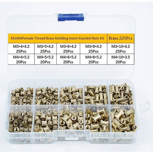 ECROU,M3 M4.5 Kit--Kit'assortiment'écrous moletés, filetage femelle ...