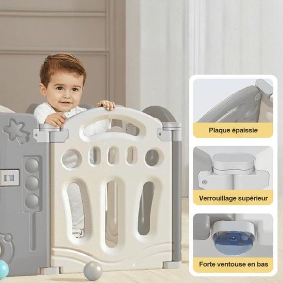 Parc Bebe Modulable MAGICFOX, avec Tapis XPE, barrières solides, 30 ...