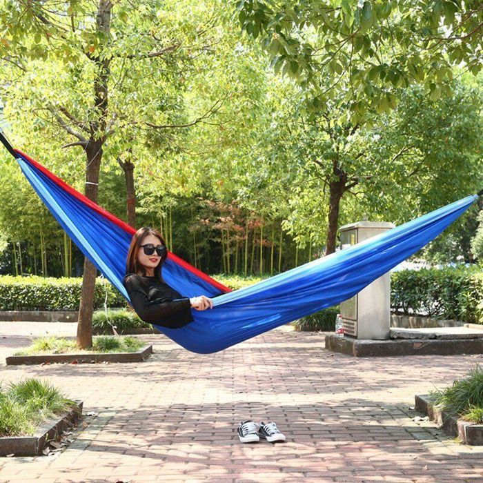 Hamac en Nylon ultraléger pour 1 personne, Parachute bleu, Portable ...