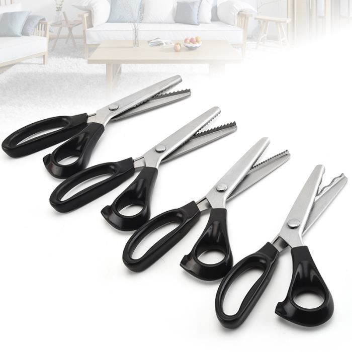 Cercle de couleur 10mm Ciseaux Zig Zag crantés pour la couture, 23.5cm, outil de tailleur ...