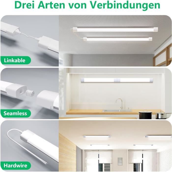 Neon Led 60Cm, 18W 1980Lm Blanc Froid 5000K Tube Led Connexion En Série ...
