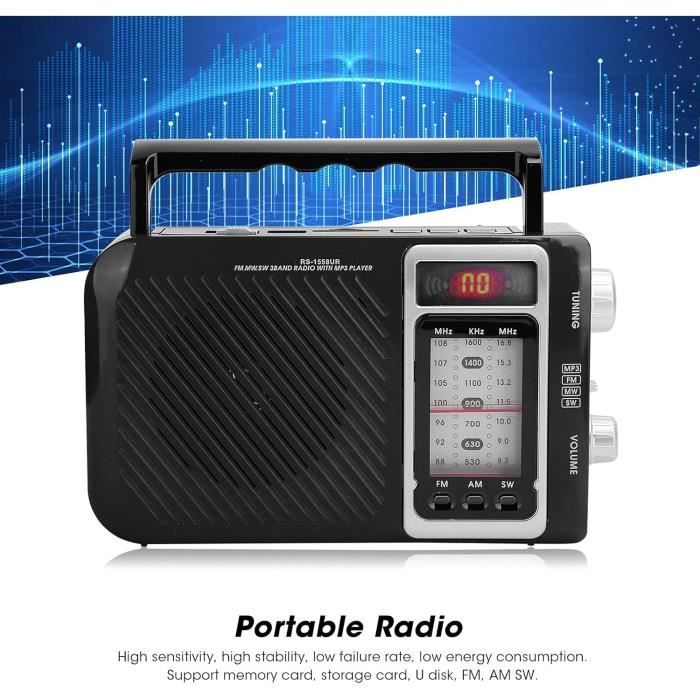 Radio Solaire, Tf Mmc Usb Fm Am Sw Radio Multifonction Portable Avec ...