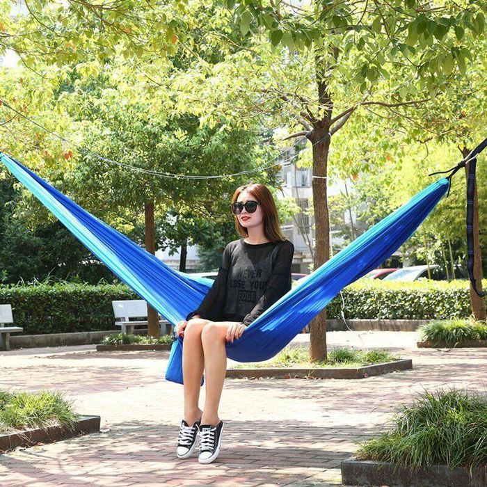 Hamac en Nylon ultraléger pour 1 personne, Parachute bleu, Portable ...