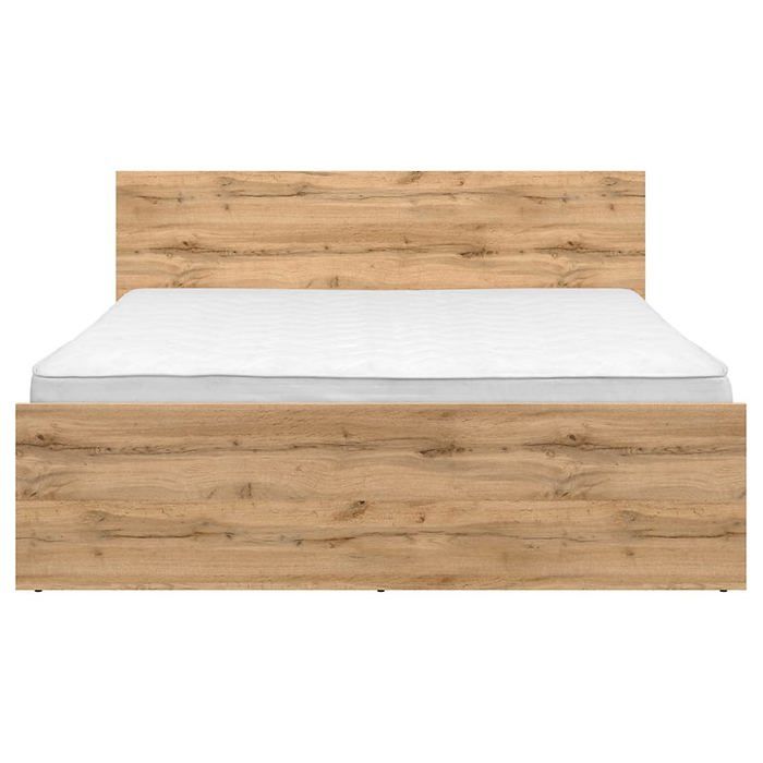 Lit double, lit adulte 2 places 160x200 coloris Chêne wotan - Longueur ...