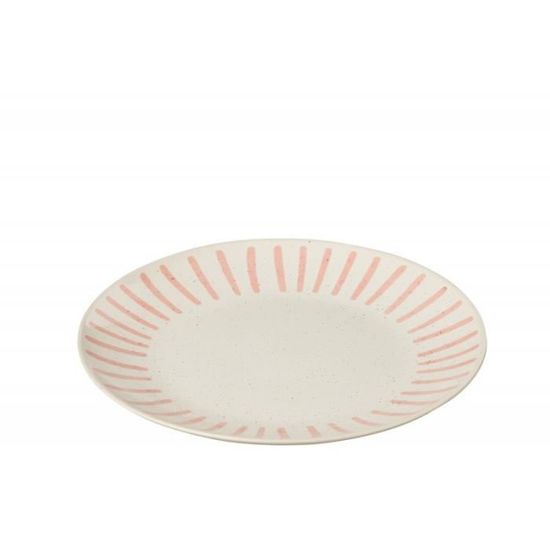 Assiette plate en porcelaine rose 28x28x4 cm - Cdiscount Maison
