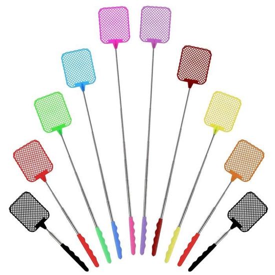 Tapette à Mouches Extensible, 10 Pièces Tapette à Mouches Télescopique ...