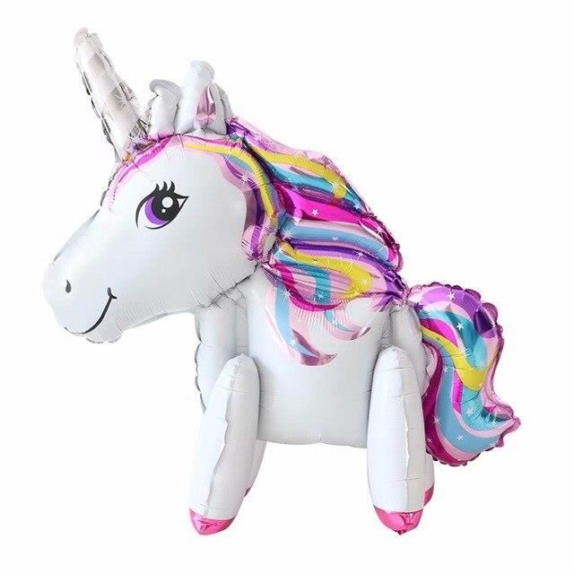 Ballon licorne gonflable en aluminium, 32 pouces, mignon, joyeux anniversaire, fournitures de ...
