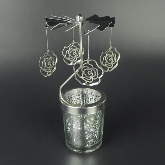 Flocon de neige Rotation chandelier papillon bougeoirs thé support de ...