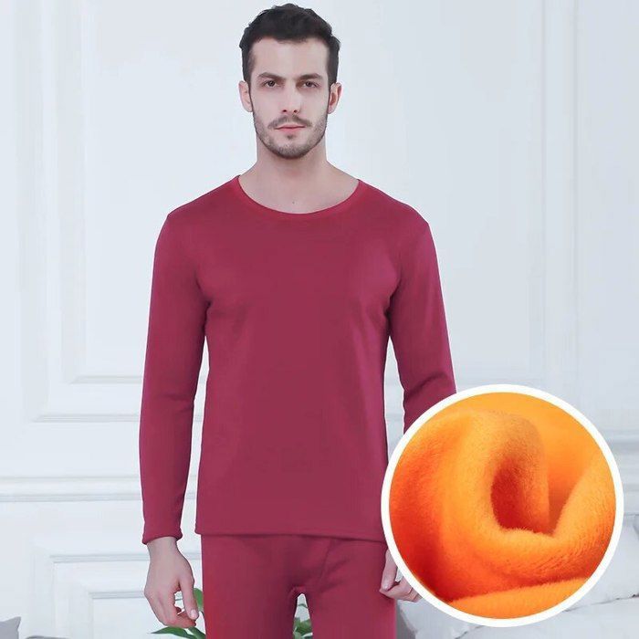 Pyjama en polaire pour homme et femme,sous-vêtements thermiques ...