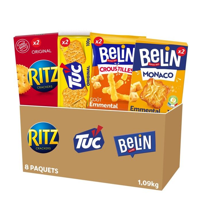 La Boîte Appéritif 1, Ritz Original 200g, Belin Croustilles Emmental 138g, Tuc Original 100g ...