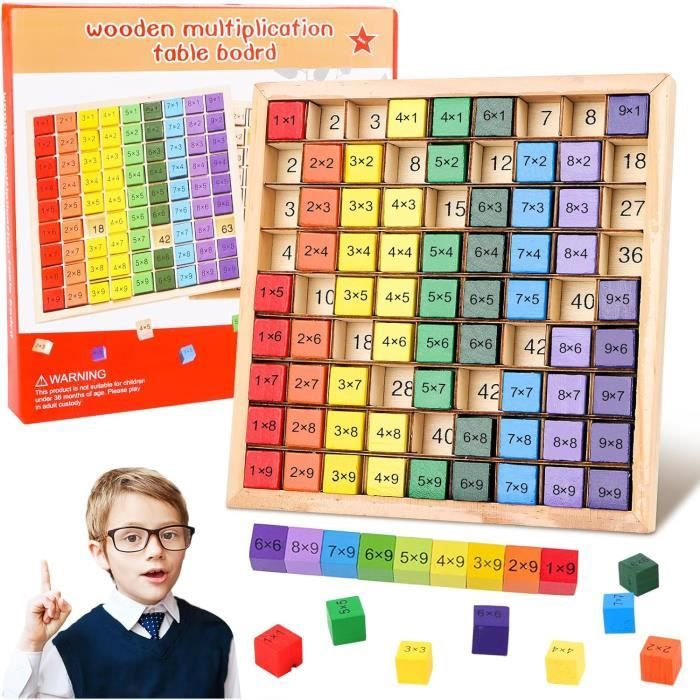 Table de Multiplication en Bois 1 x 1 Multiplication Table Planche de ...