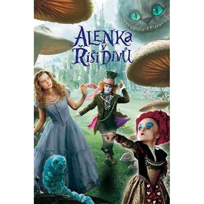 Affiche en toile imprimée de Film d'art Alice-in-Wonderland, décor ...