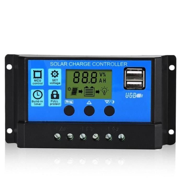 30A - Solar Controller - Contrôleur de Charge pour panneaux solaires,écran LCD intelligent US ...