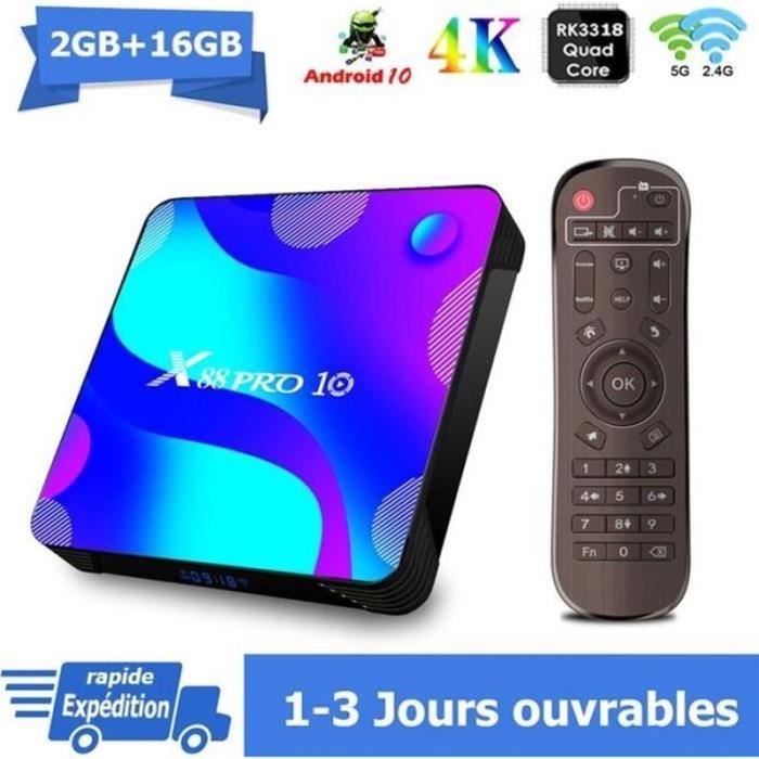 Android tv box android 10 X88PRO10 Smart TV BOX Dual Wifi BT 2G 16Go ...