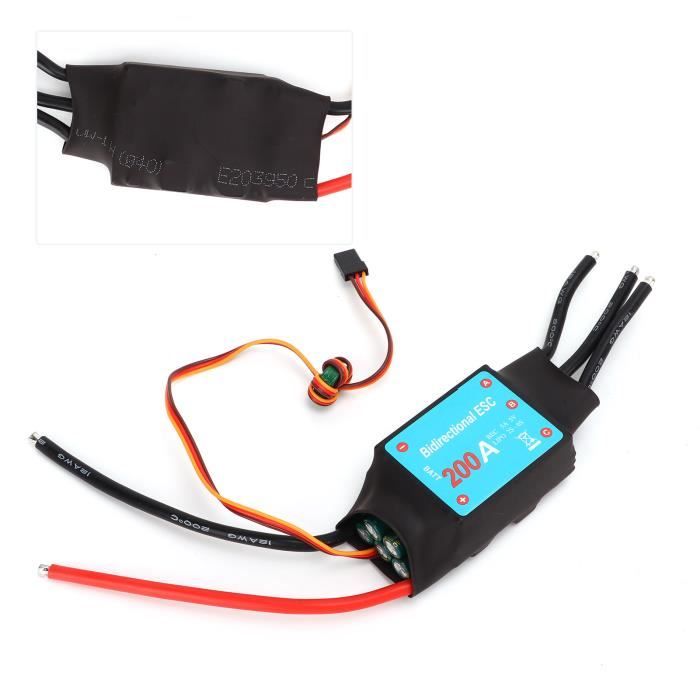 ESTINK ESC balais RC Brushless ESC 200A Brushless ESC RC Bateau Bidirectionnel Refroidi à l'Eau ...