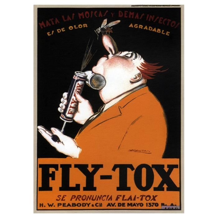 Legendarte - Affiche Publicitaire Vintage Insecticide Fly Tox - Tableau ...